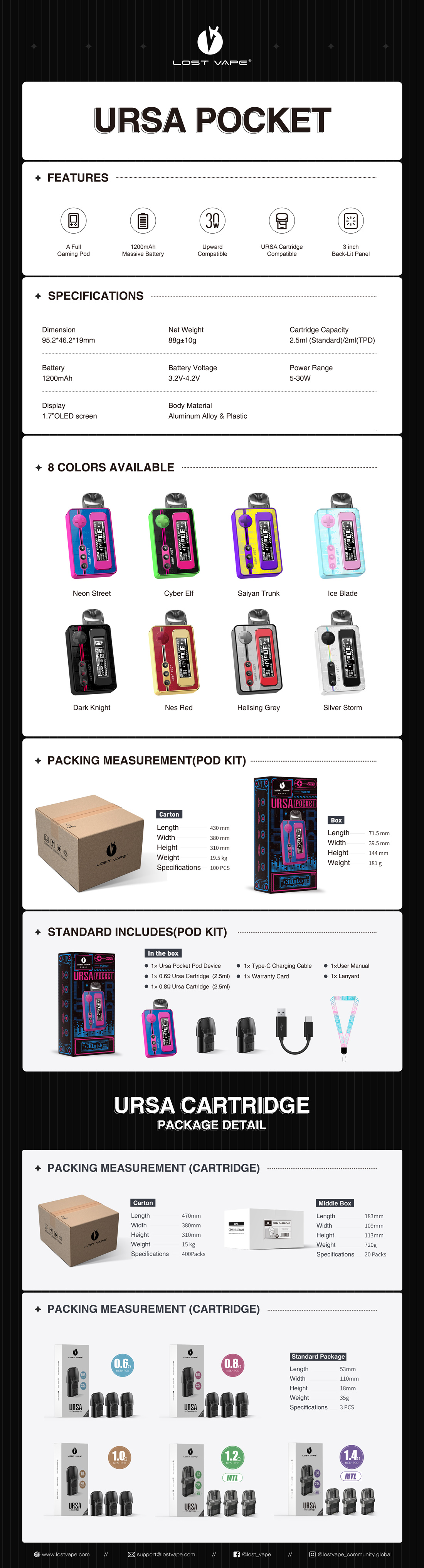 Ursa Pocket Pod Kit Lost Vape • Hobby Vapeo Online